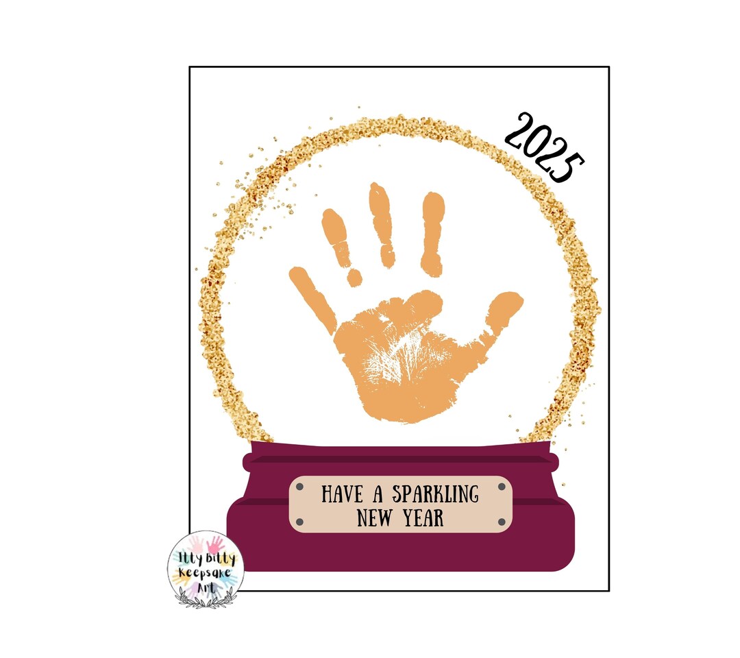 New Year's Handprint Art: DIY Winter Craft (digital Download) - Etsy