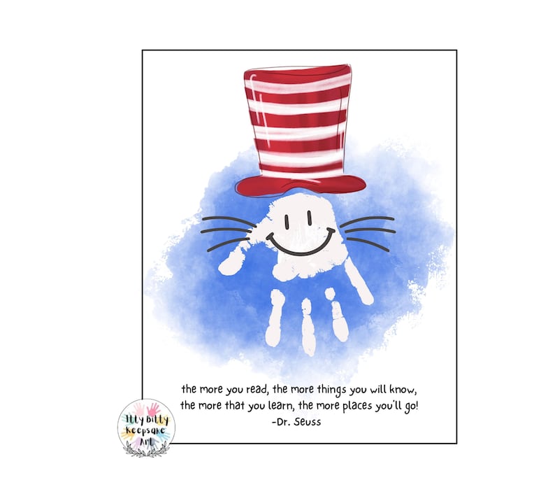 Cat in the Hat Handprint Art: Dr. Seuss Craft (digital Download) - Etsy