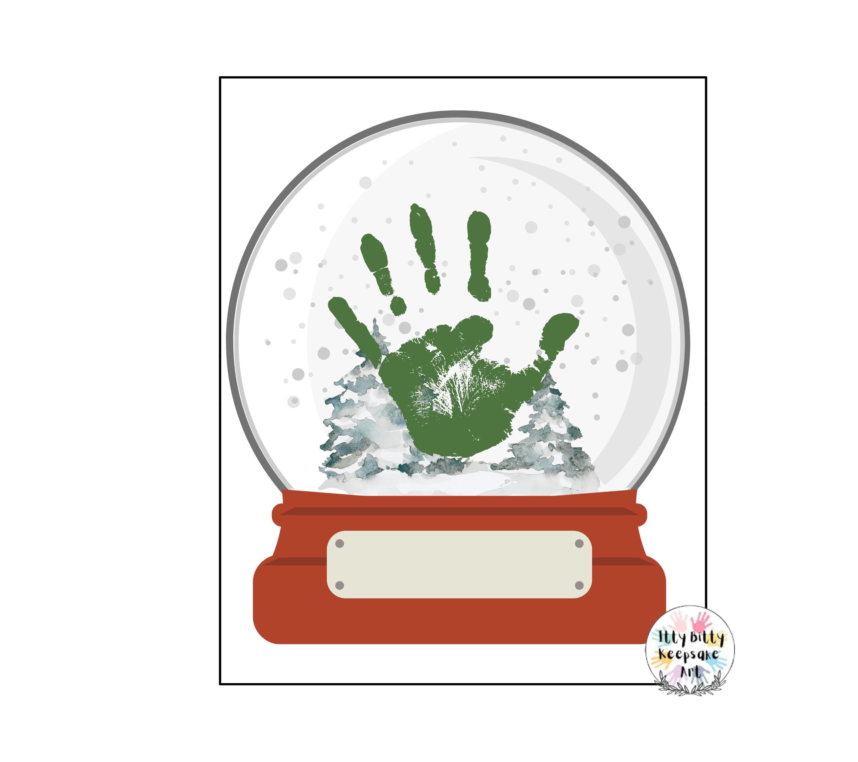 Christmas Snow Globe Handprint Art Template: Toddler Keepsake (PDF ...