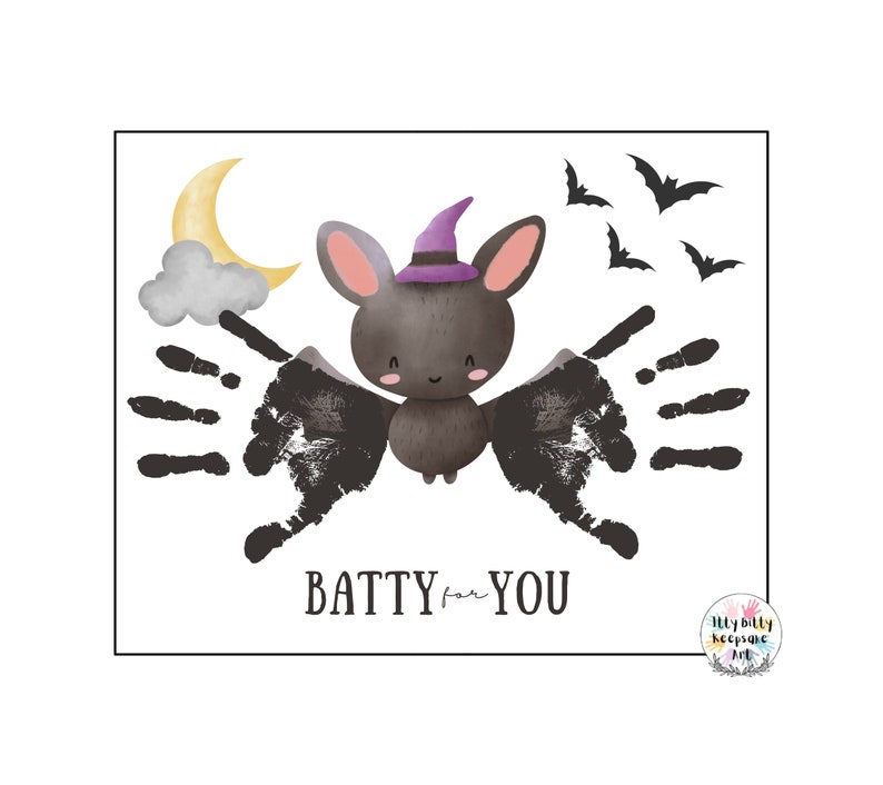 Halloween Bat Handprint Art Template: Keepsake Craft (digital Download ...