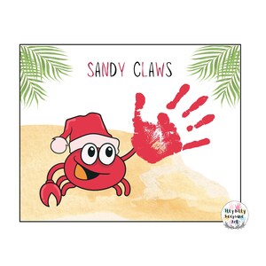 Christmas in July Handprint Craft Printable Template / Summer Crafts ...