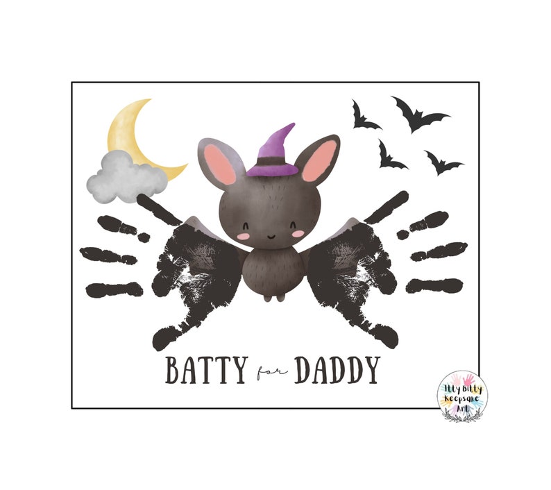 Halloween Bat Handprint Art Template: Keepsake Craft (digital Download ...