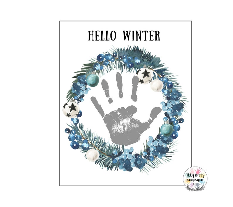 3 Winter Wreath Handprint Template / Seasonal Craft / Christmas Art ...