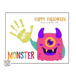Monster Handprint Art Craft Printable Template / Fall / Autumn / DIY ...
