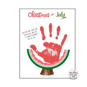 Christmas in July Handprint Watermelon Craft: Printable Template ...