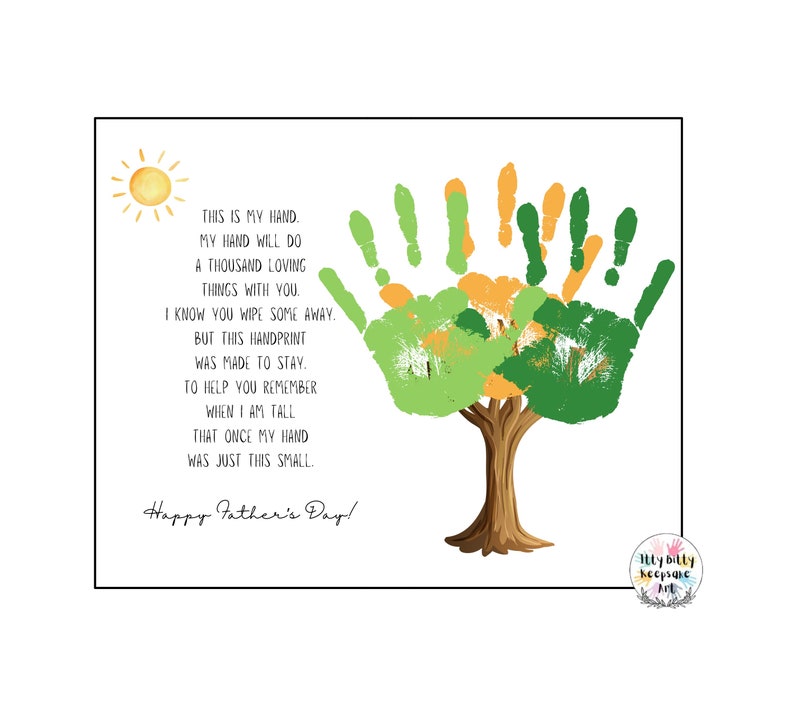 Father's Day Handprint Poem Art: DIY Craft Template (digital Download ...