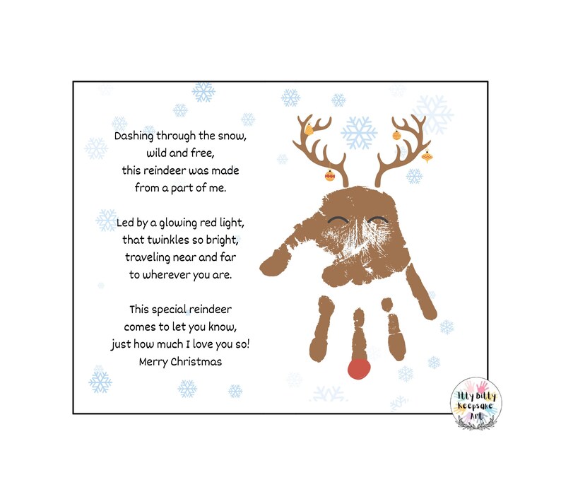 Christmas Reindeer Handprint Craft Template / Winter Crafts / Rudolph ...