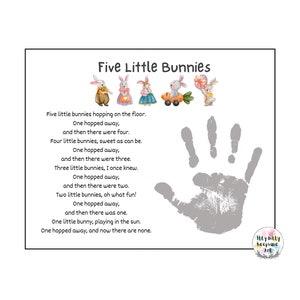 Five Little Bunnies Handprint Craft /spring Craft / Easter Craft ...