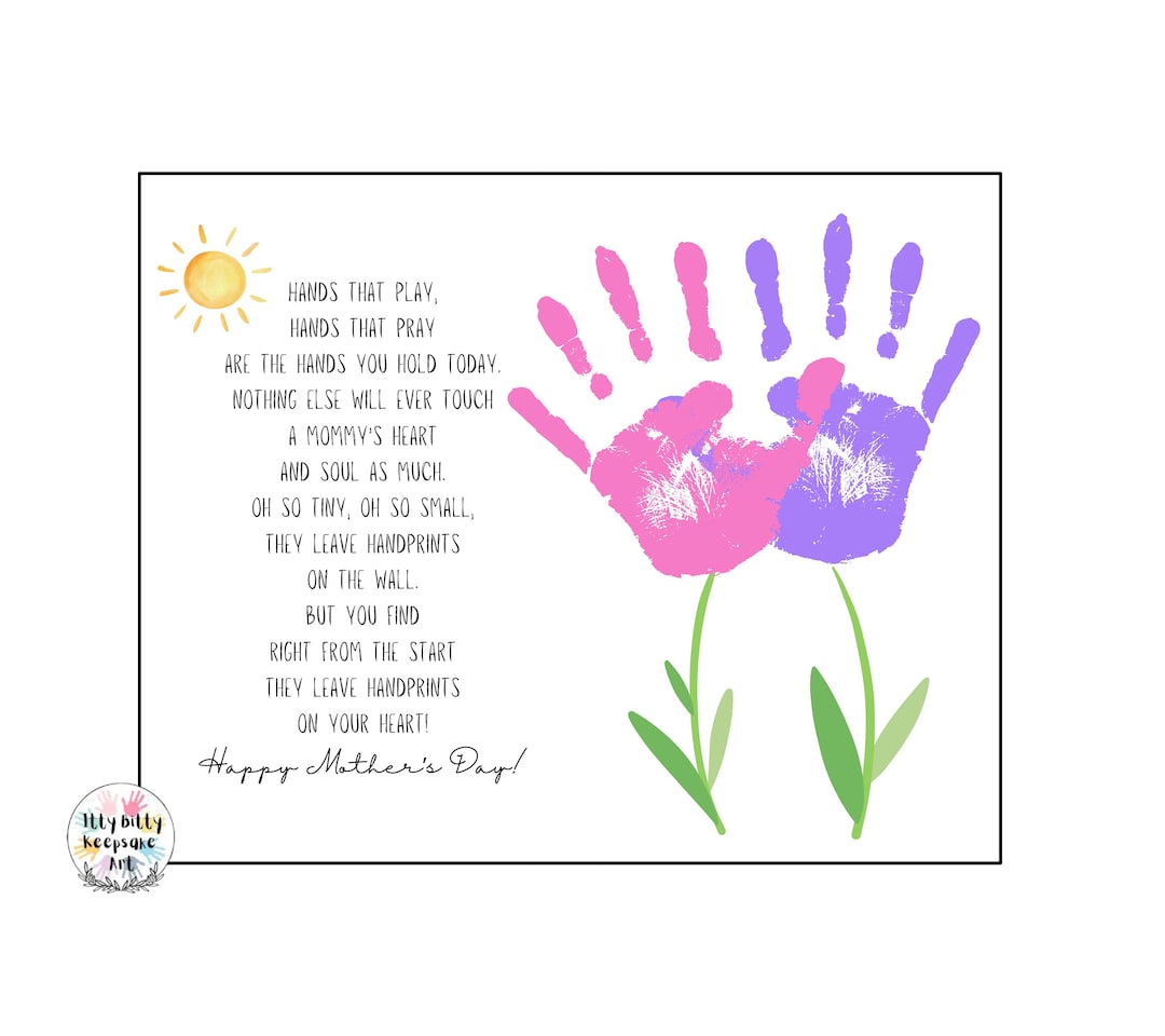 Mother's Day Handprint Craft Printable Template / Spring Crafts ...