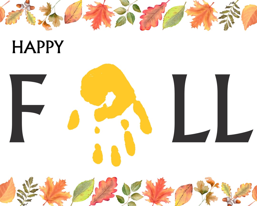 Hello Fall Handprint Artwork - Etsy
