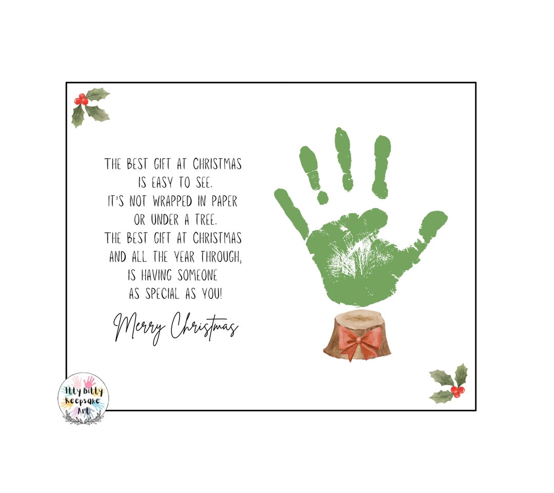 Christmas Handprint Craft Template / Winter Crafts / DIY Printable Card ...