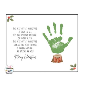 Christmas Handprint Craft Template: DIY Printable Card (digital ...
