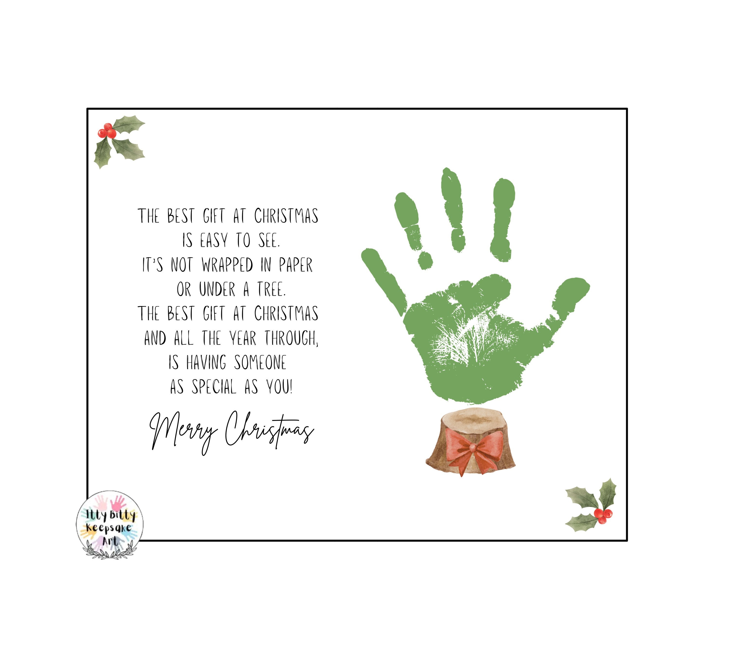 Christmas Handprint Craft Template / Winter Crafts / DIY Printable Card ...