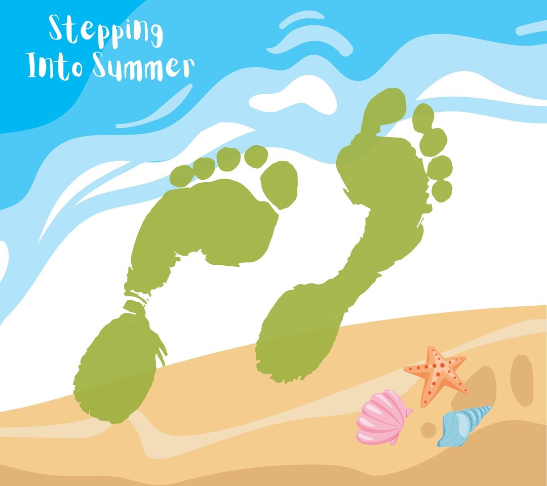 Stepping Into Summer Footprint Template - Etsy