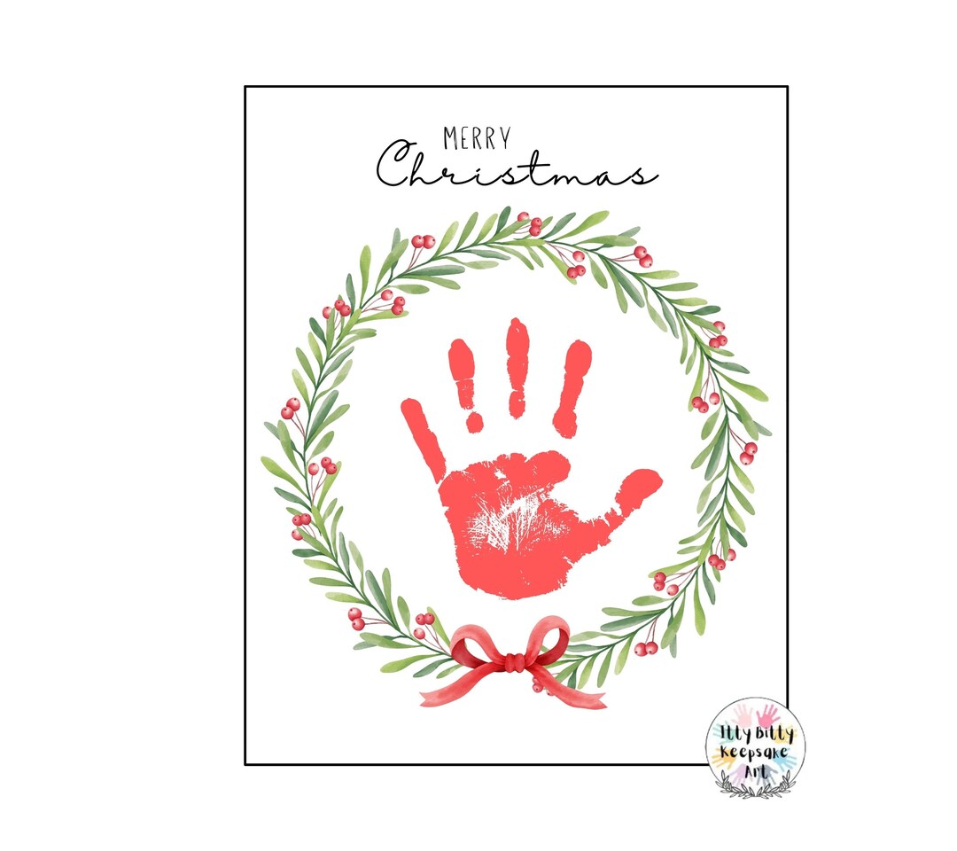 Christmas Wreath Handprint Art / Winter Handprint Craft / Seasonal ...