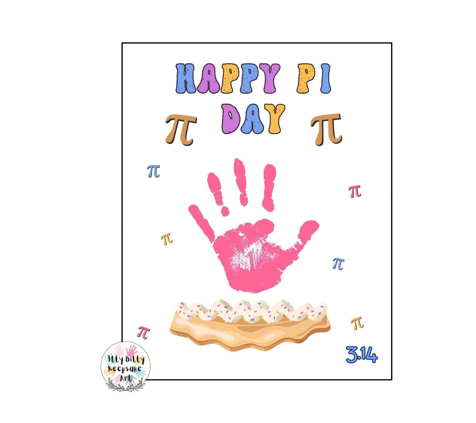 Pi Day Handprint Art Craft / 3.14 / Pie Day / Preschool Activity ...