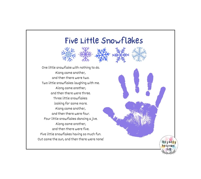 Snowflake Handprint Art: Winter DIY Craft (digital Download) - Etsy