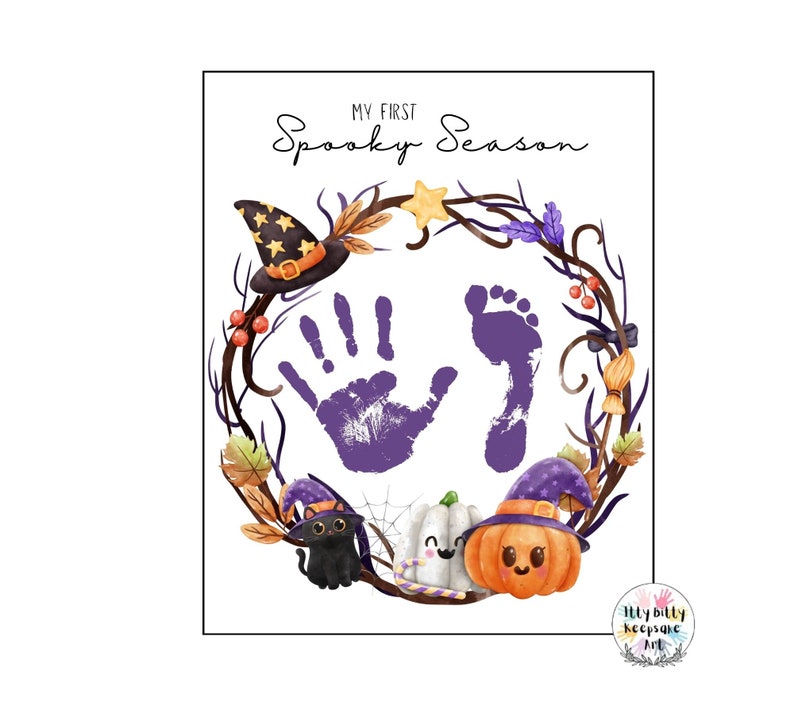 Halloween Handprint Wreath Template, DIY Kid's Craft (digital Download ...