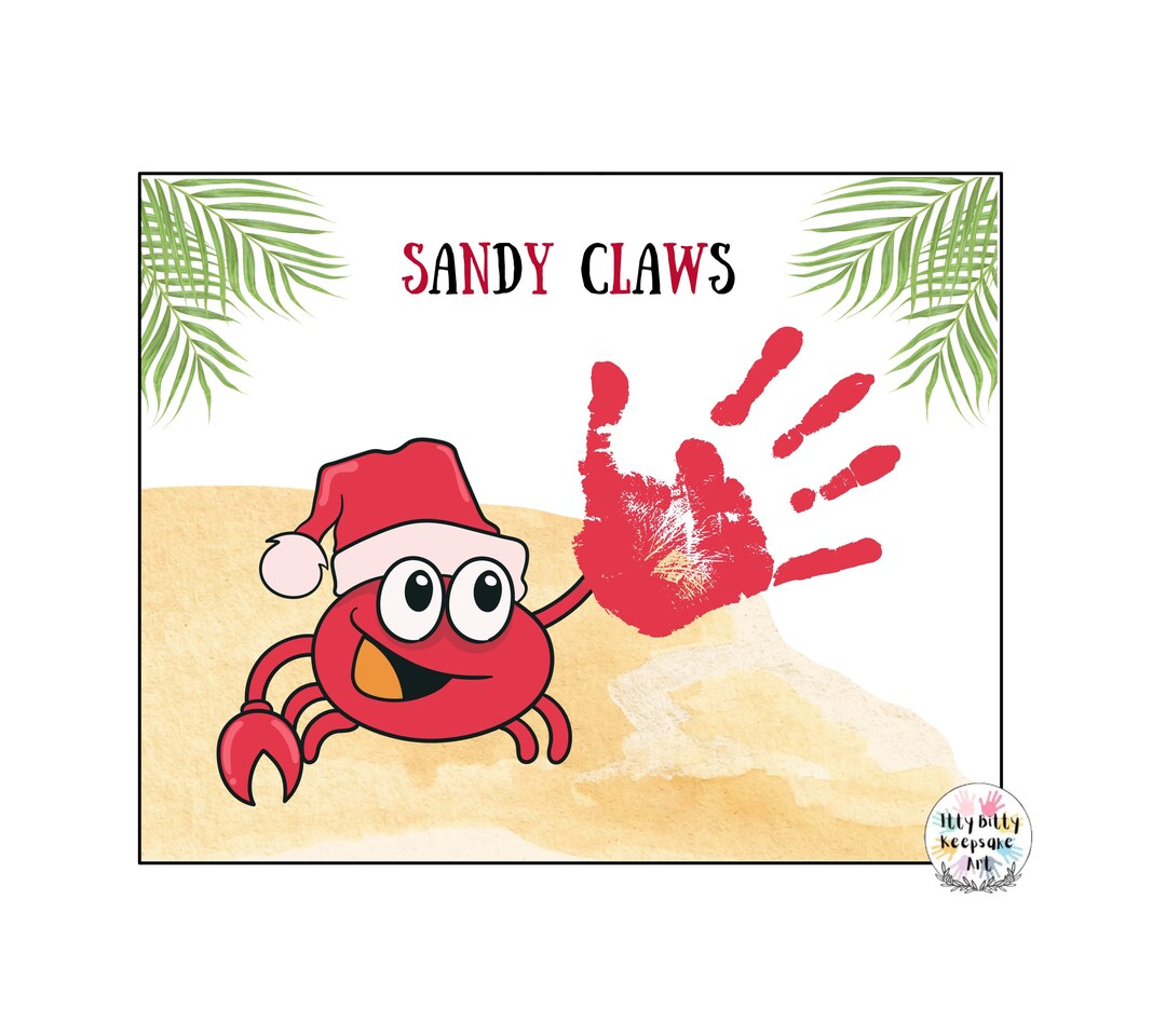 Christmas in July Handprint Craft Printable Template / Summer Crafts ...