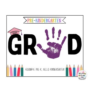 School Graduation Handprint Art Craft / Pre-k Grad/ Last Day of School ...