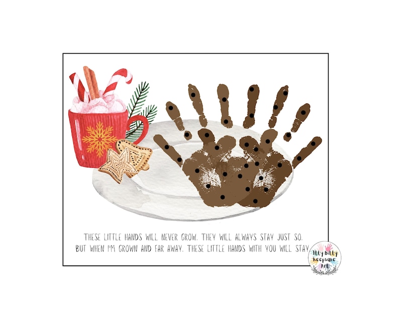 Winter Cookies Handprint Art Template: Christmas Keepsake (digital ...