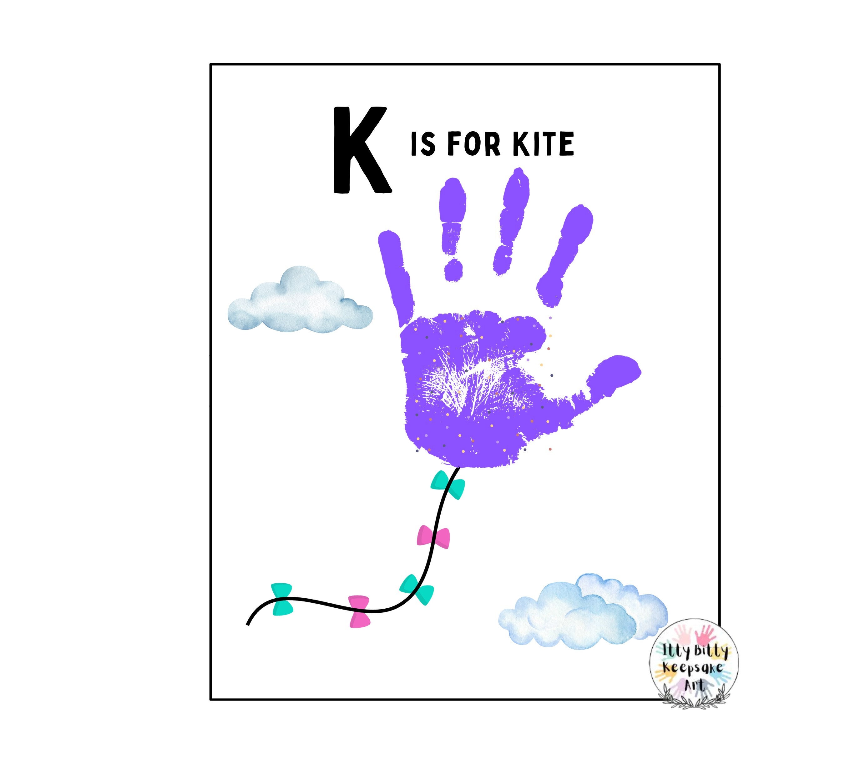 K is for Kite Handprint Template / Letter K / DIY Alphabet Craft ...