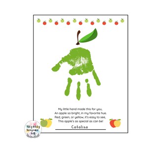 Apple Handprint Art Template: Toddler Fall Craft (PDF Download) - Etsy