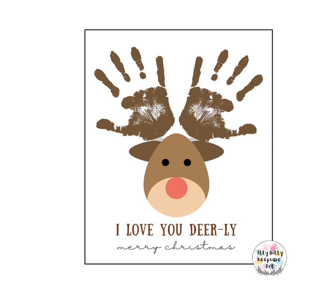 Christmas Deer Handprint Template / Winter Handprint Art / Toddler ...