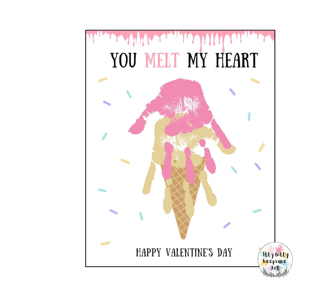 Valentine Handprint Art Craft Ice Cream Cone / DIY Valentine's ...