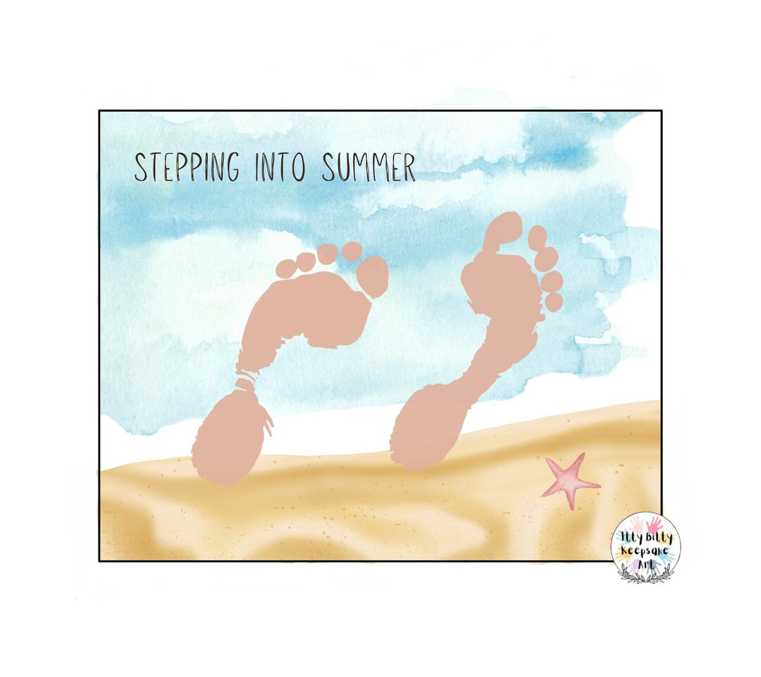 Stepping Into Summer Footprint Template / Summer Crafts / Preschool ...