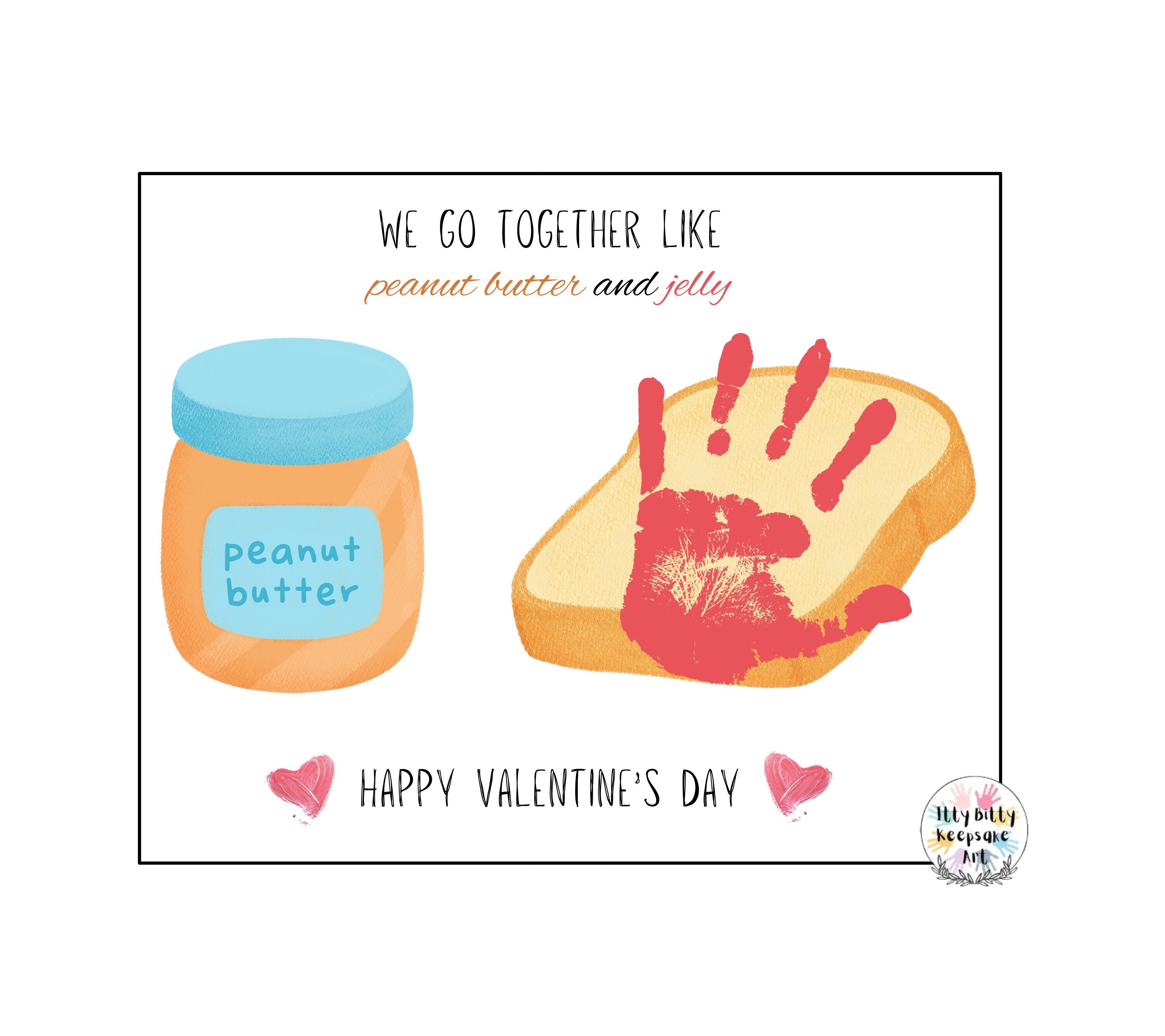 Valentines Day Handprint Art Crafts / Peanut Butter and Jelly / DIY ...