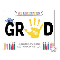 Last Day of Kindergarten Handprint Certificate – Printable PDF – End of ...