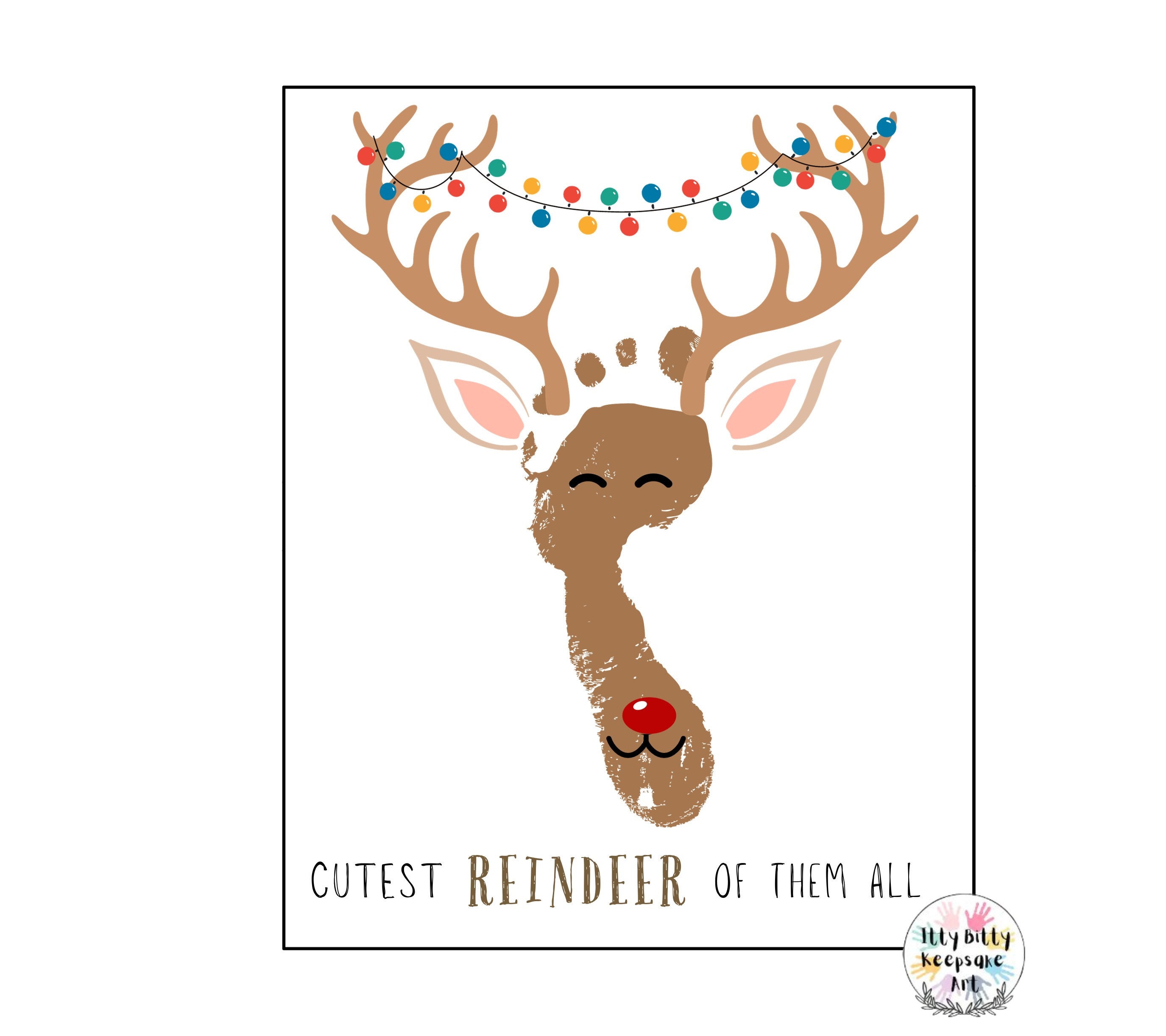 Christmas Reindeer Handprint Craft Template / Winter Handprint Art ...