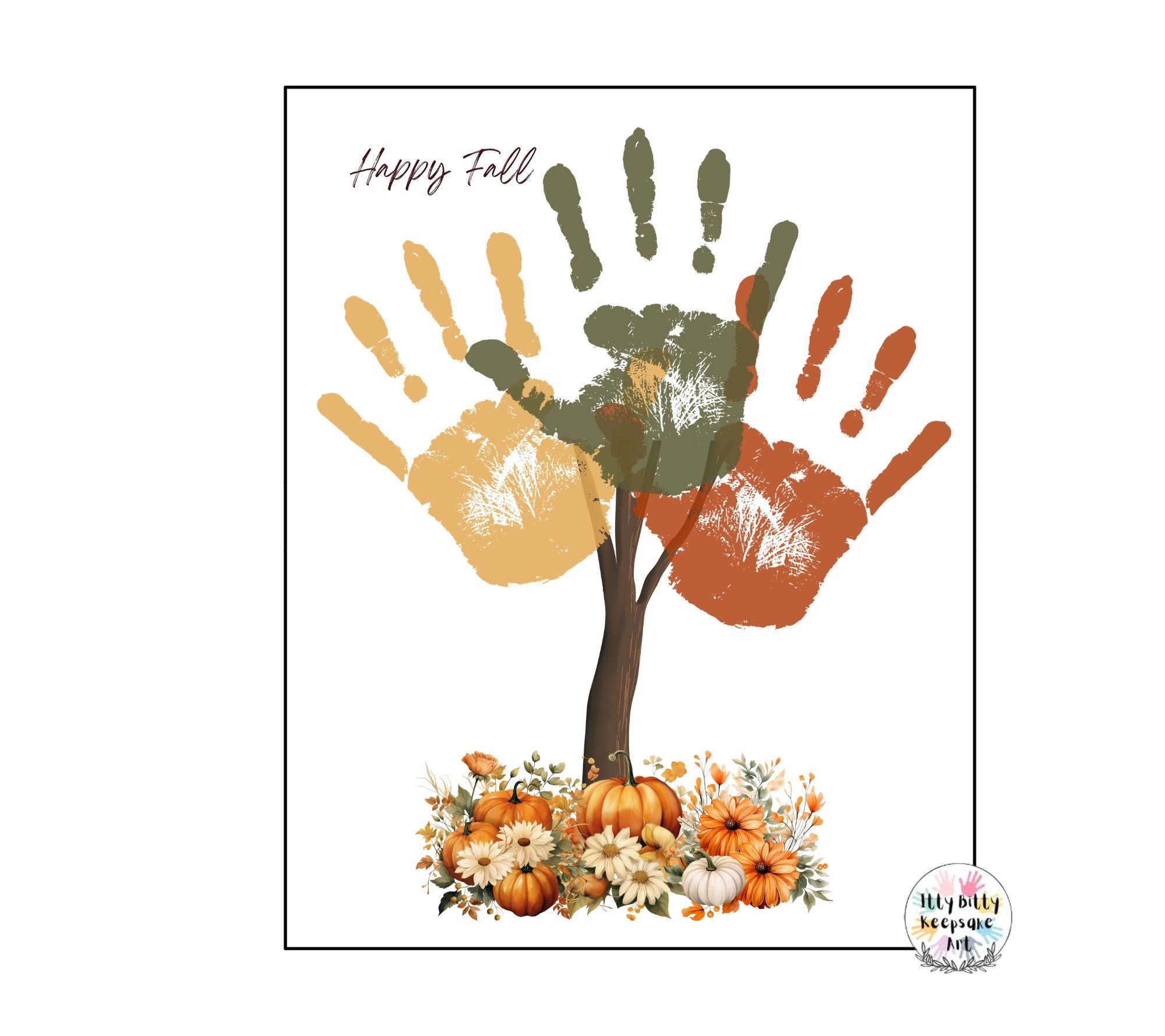 Fall Tree Pumpkin Handprint Template / Pumpkin / Autumn Fall Leaves ...