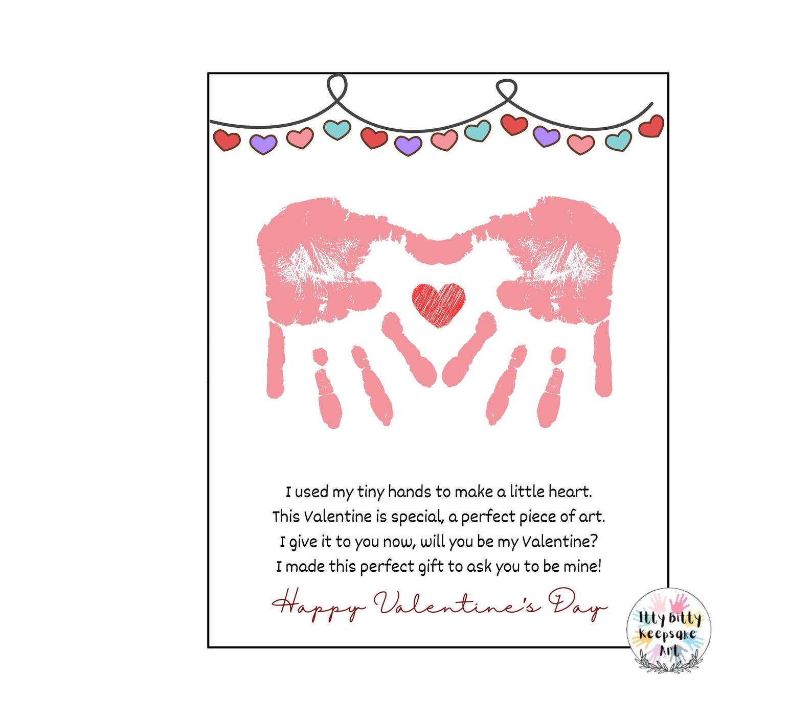 Valentine's Day Poem Handprint Art Craft / DIY Valentine's Preschool ...