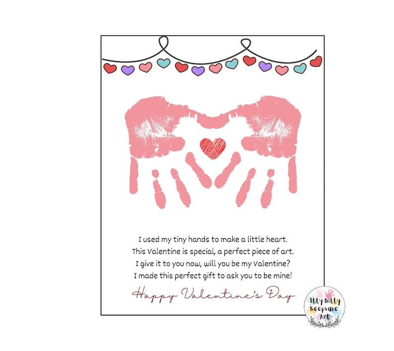 Valentine's Day Poem Handprint Art Craft / DIY Valentine's Preschool ...
