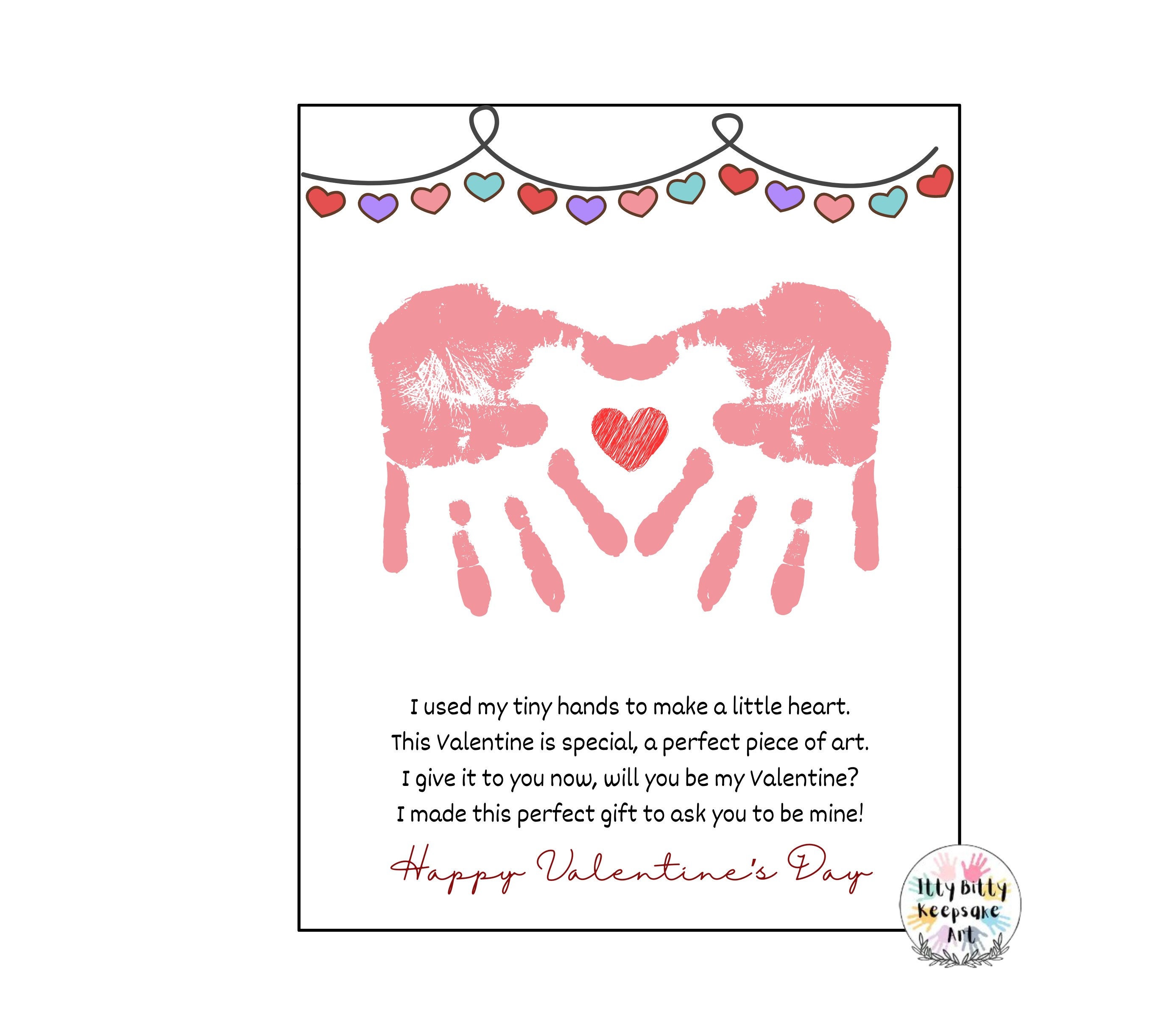 Valentine's Day Poem Handprint Art Craft / DIY Valentine's Preschool ...