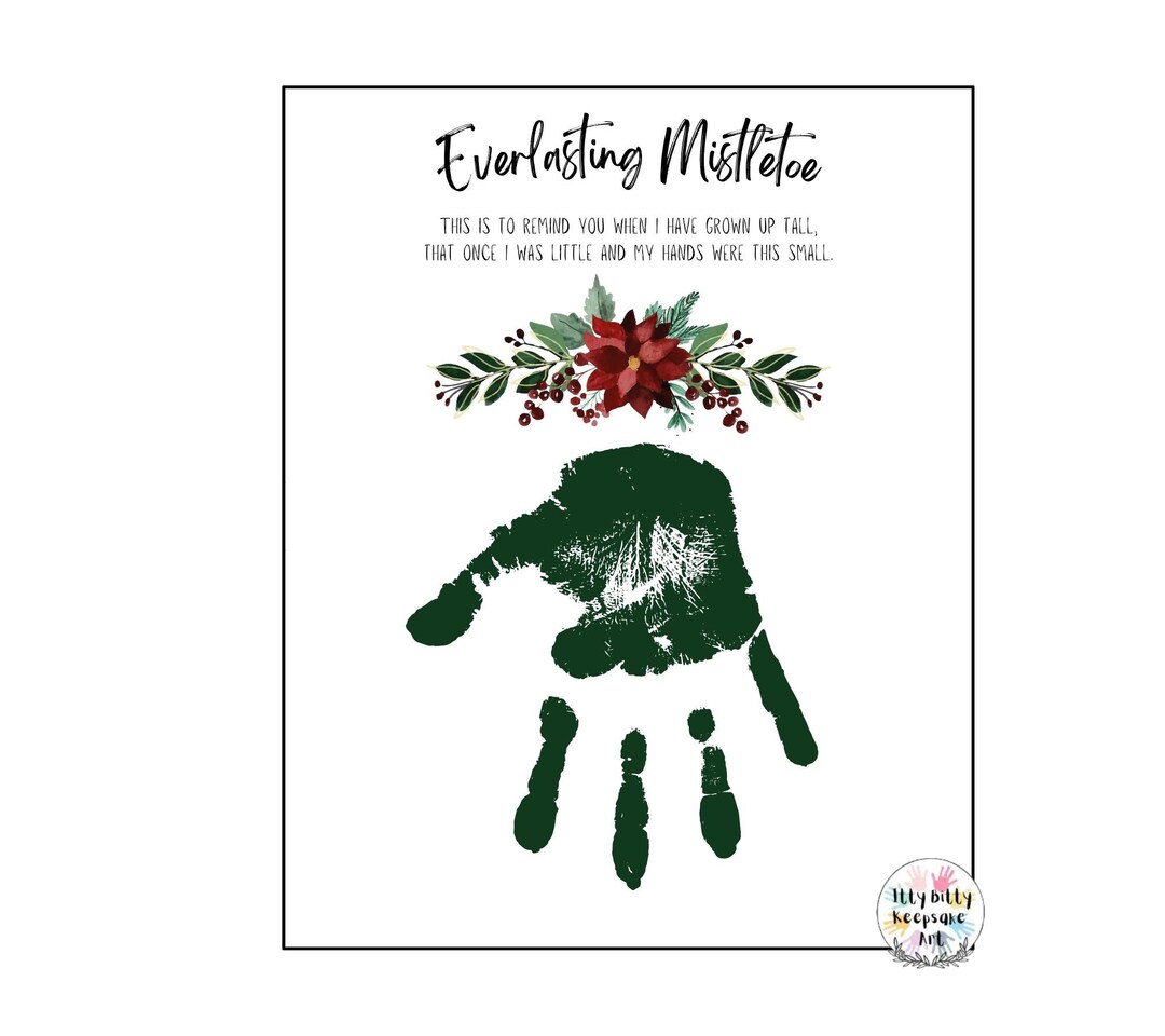 Christmas Mistletoe Handprint Template / Everlasting Mistletoe / Unique ...