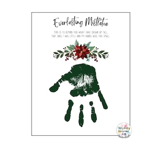 Christmas Mistletoe Handprint Template / Everlasting Mistletoe / Unique ...
