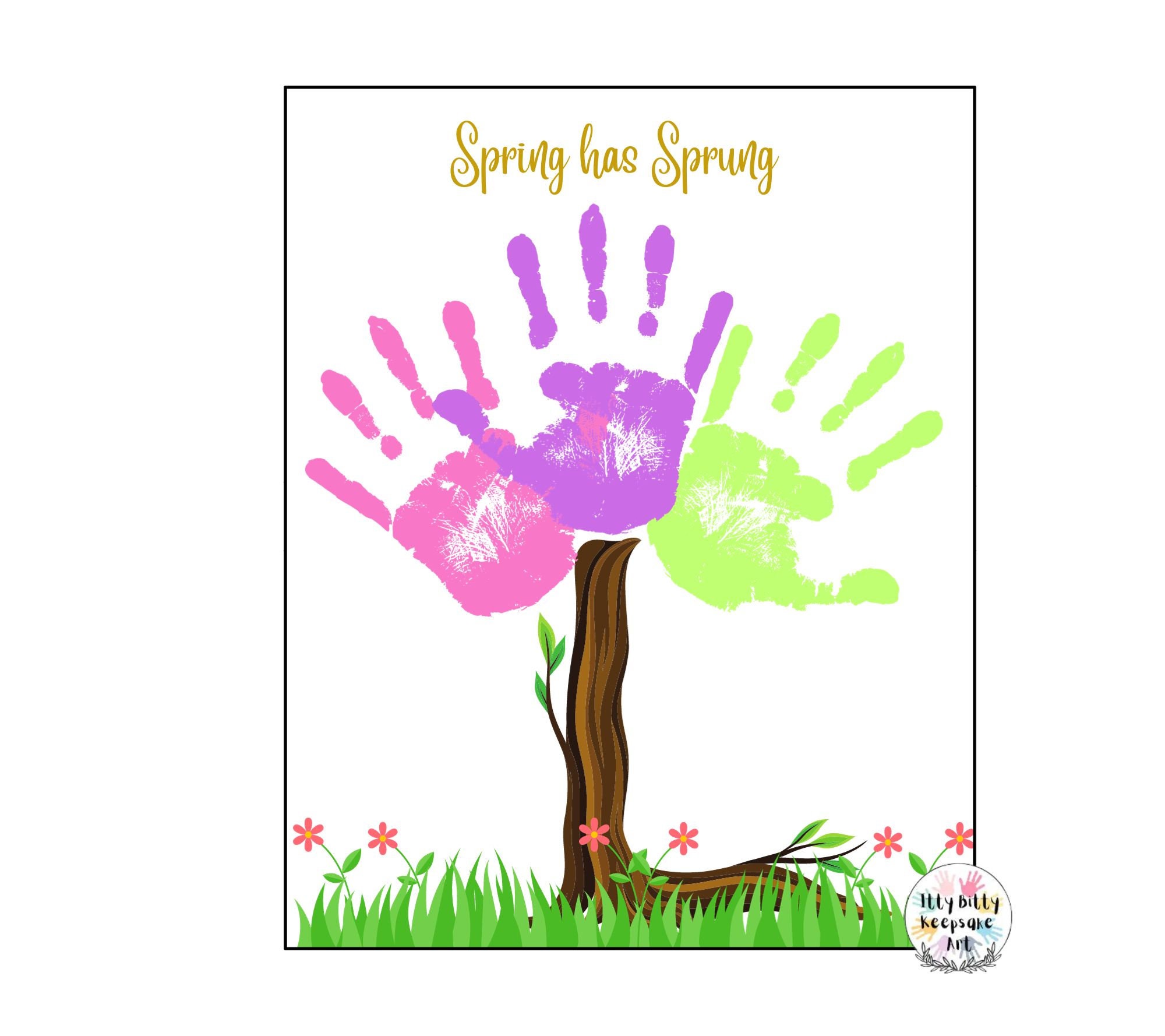 Spring Tree Handprint Craft Printable Template / Teacher Resources ...