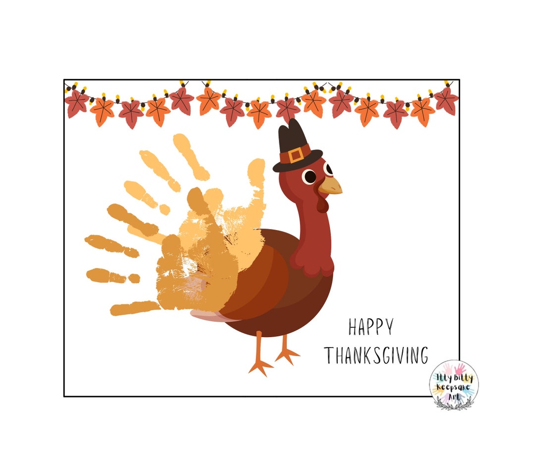 Arte de huellas de manos de pavo de Acción de Gracias / Artesanía de ...