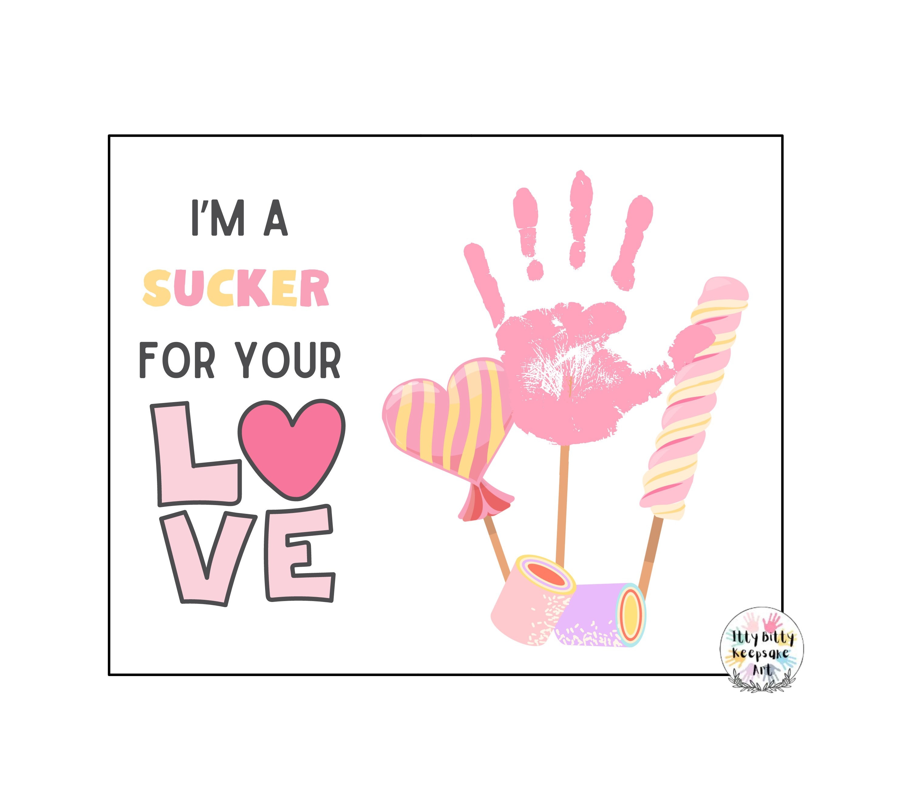 Valentines Day Handprint Art Crafts Lollipop / Sweethearts Crafts/ DIY ...