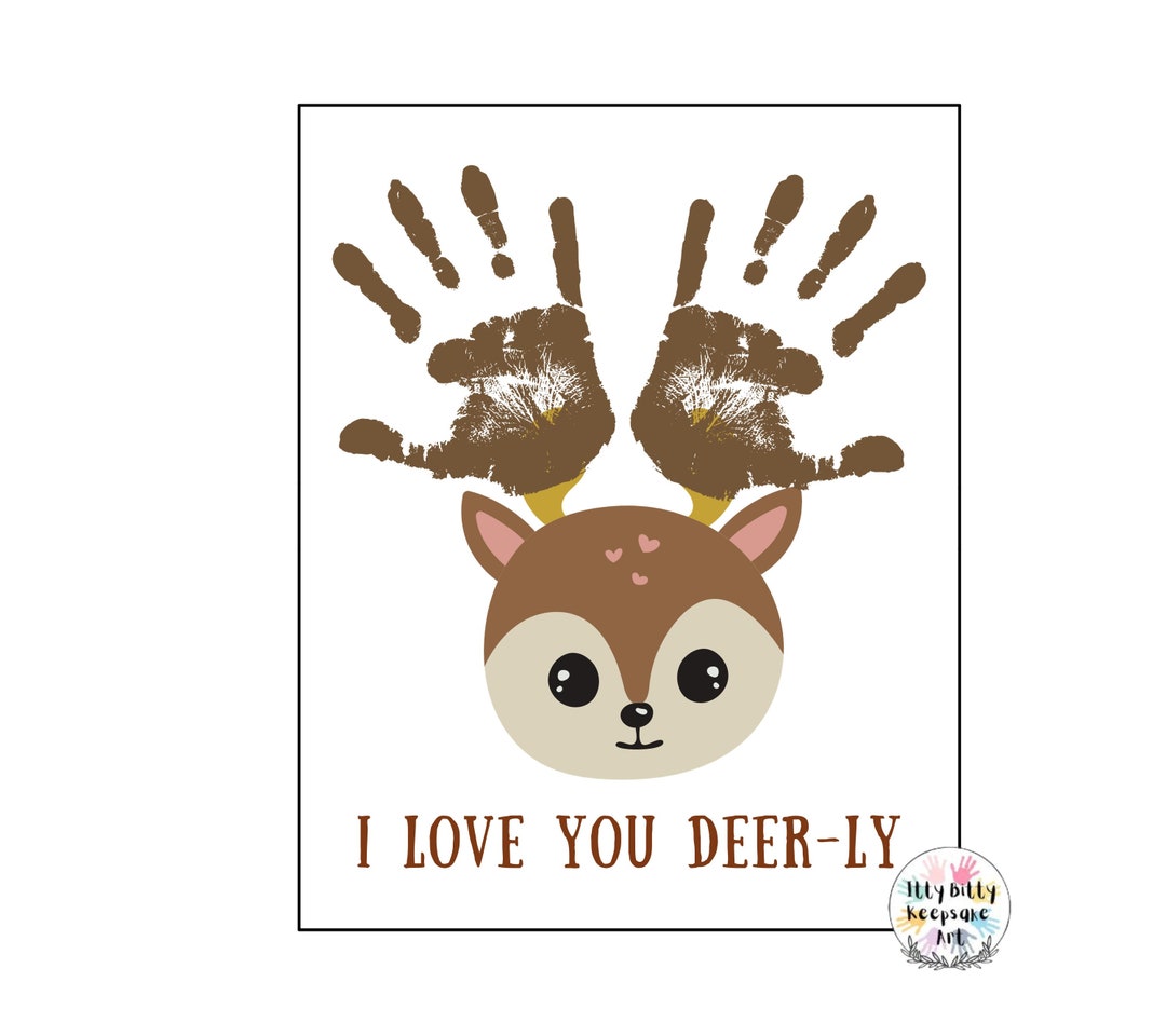 Love Deer Handprint Template / Seasonal Handprint Art / Toddler Crafts ...