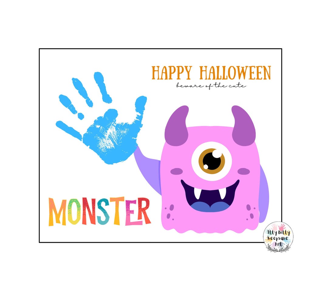 Monster Handprint Art Craft Printable Template / Fall / Autumn / DIY ...