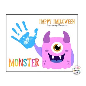 Monster Handprint Art Craft Printable Template / Fall / Autumn / DIY ...