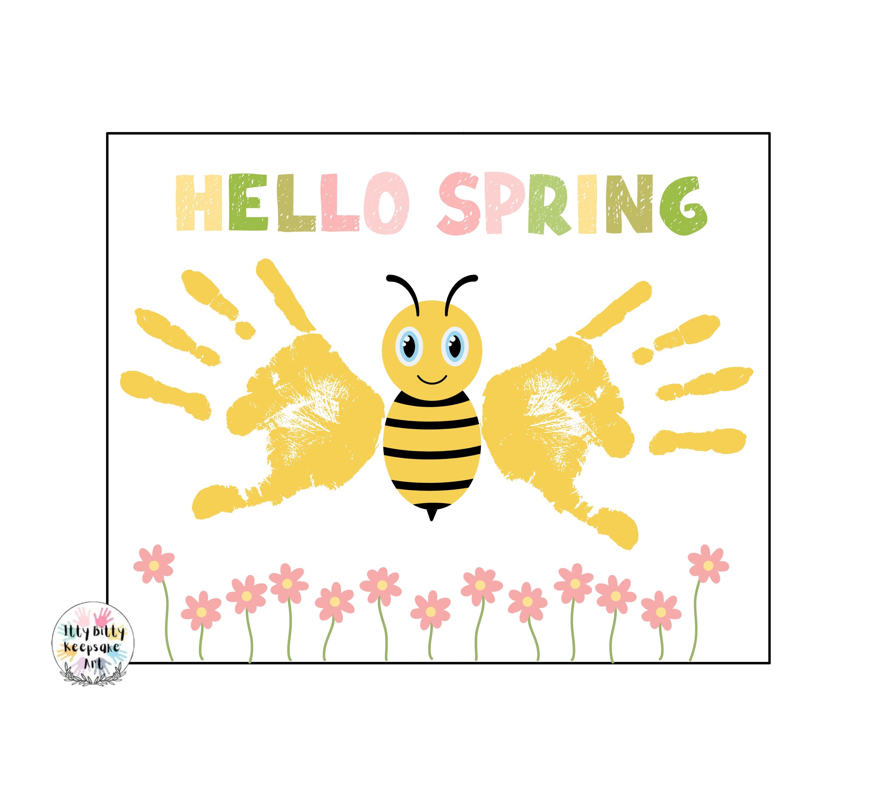 Spring Handprint Craft Printable Template / Bumble Bee Crafts / Teacher ...