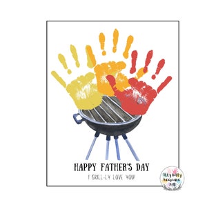 Father's Day Handprint Grill Craft: DIY Kids Activity (PDF) - Etsy