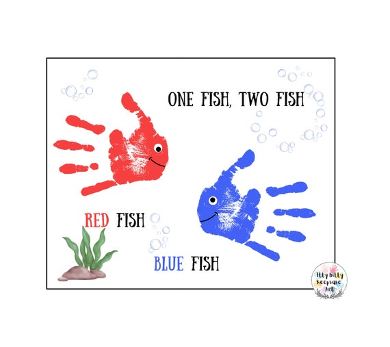 Esquema Del Pez Del Dr. Seuss Un Pez, Dos Peces, Pez Rojo, Pez Azul By