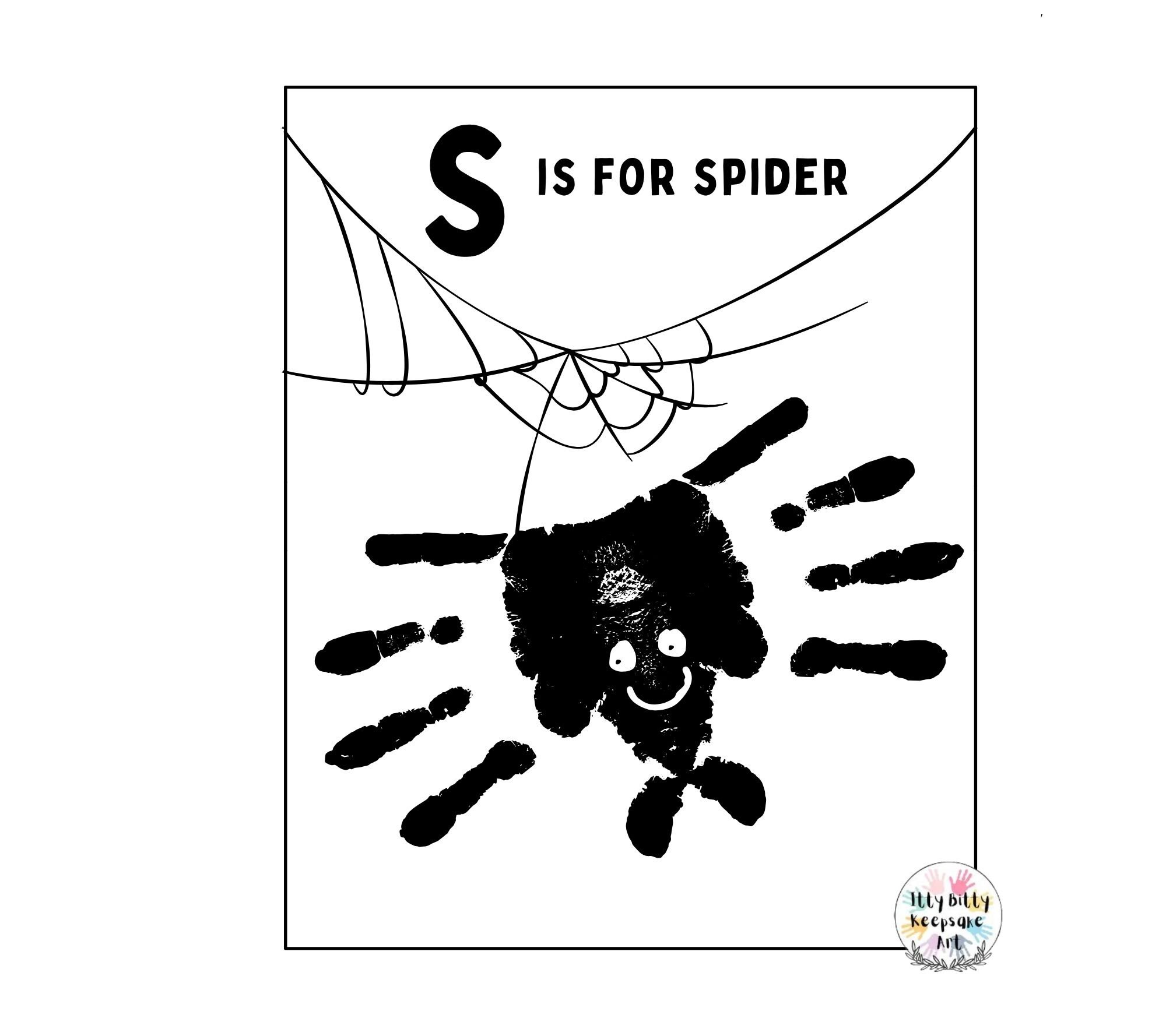 S is for Spider Handprint Template / Letter S / DIY Alphabet Craft ...