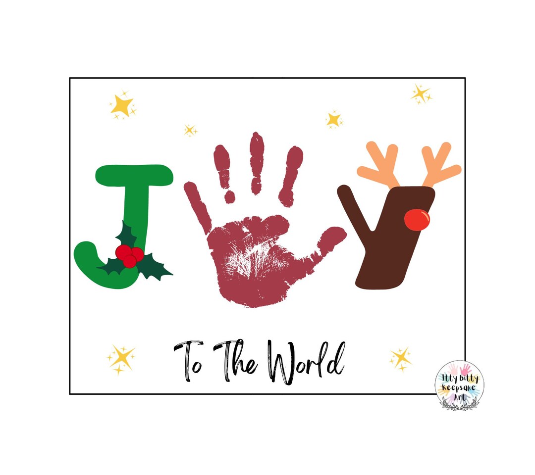 Christmas JOY to the World Handprint Template / Winter Handprint Art ...